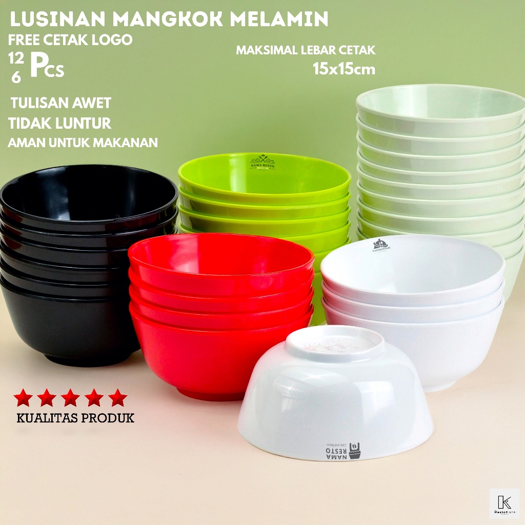 Jual Mangkuk Lusinan [FREE Cetak Logo] - Melamin Asli - Bintang 5 ...