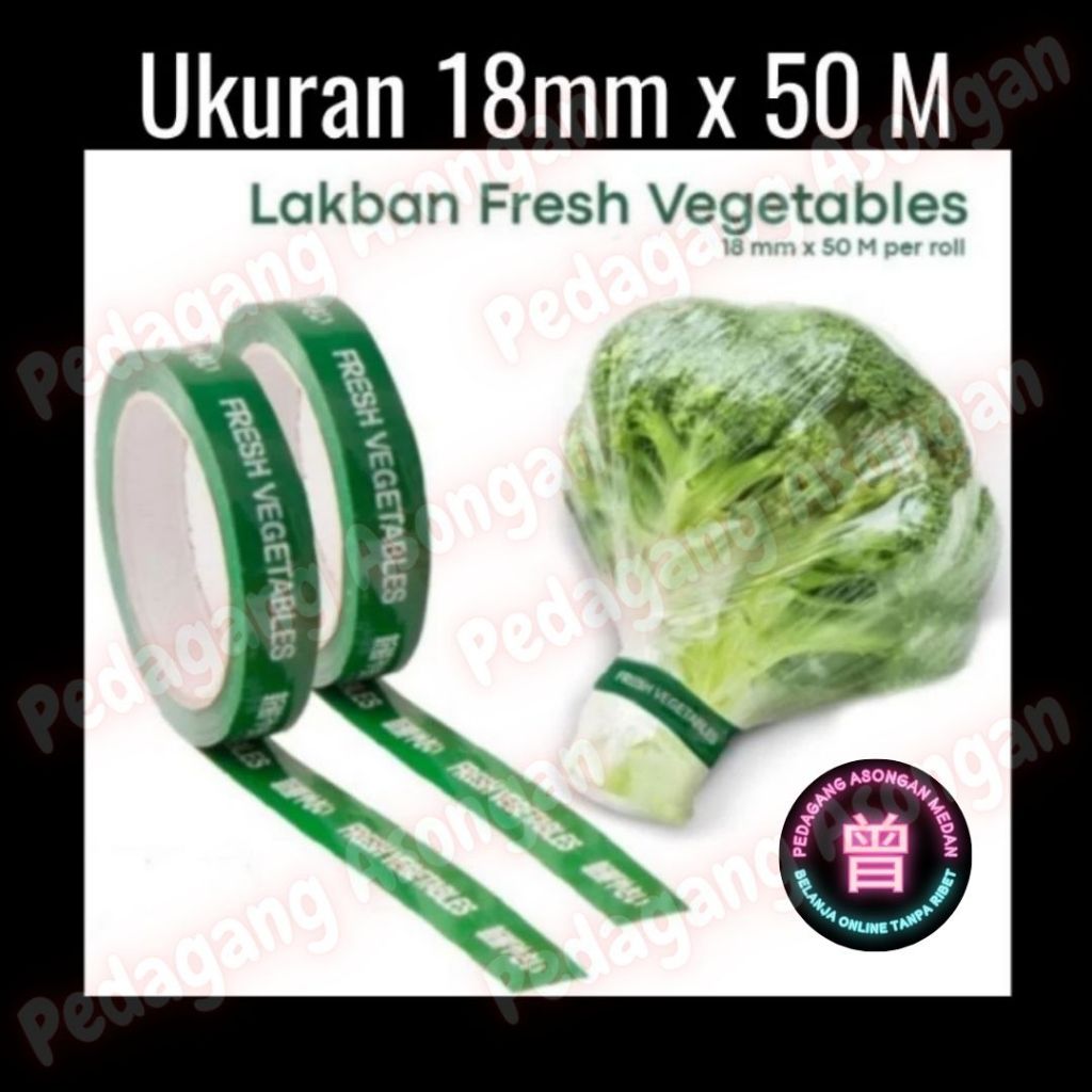 Jual Lakban Sayur Isolasi Fresh Vegetable 18mm x 50m Selotape Sayur (1 ...