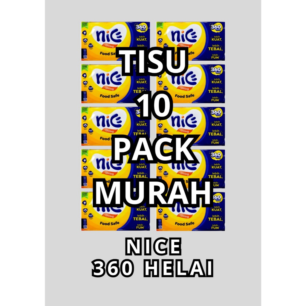 Jual NEW TISSUE NICE ISI 10 PACK 2 PLY 360 HELAI TISSU GOLDEN 10 PAK ...