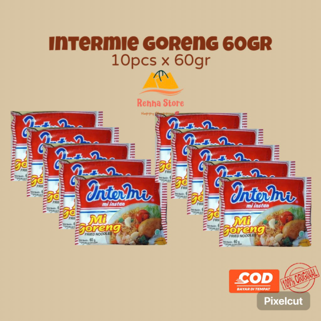 Jual 10pcs INTERMIE Goreng Pedas x EKOMIE Goreng 60gr Food Noodles ...