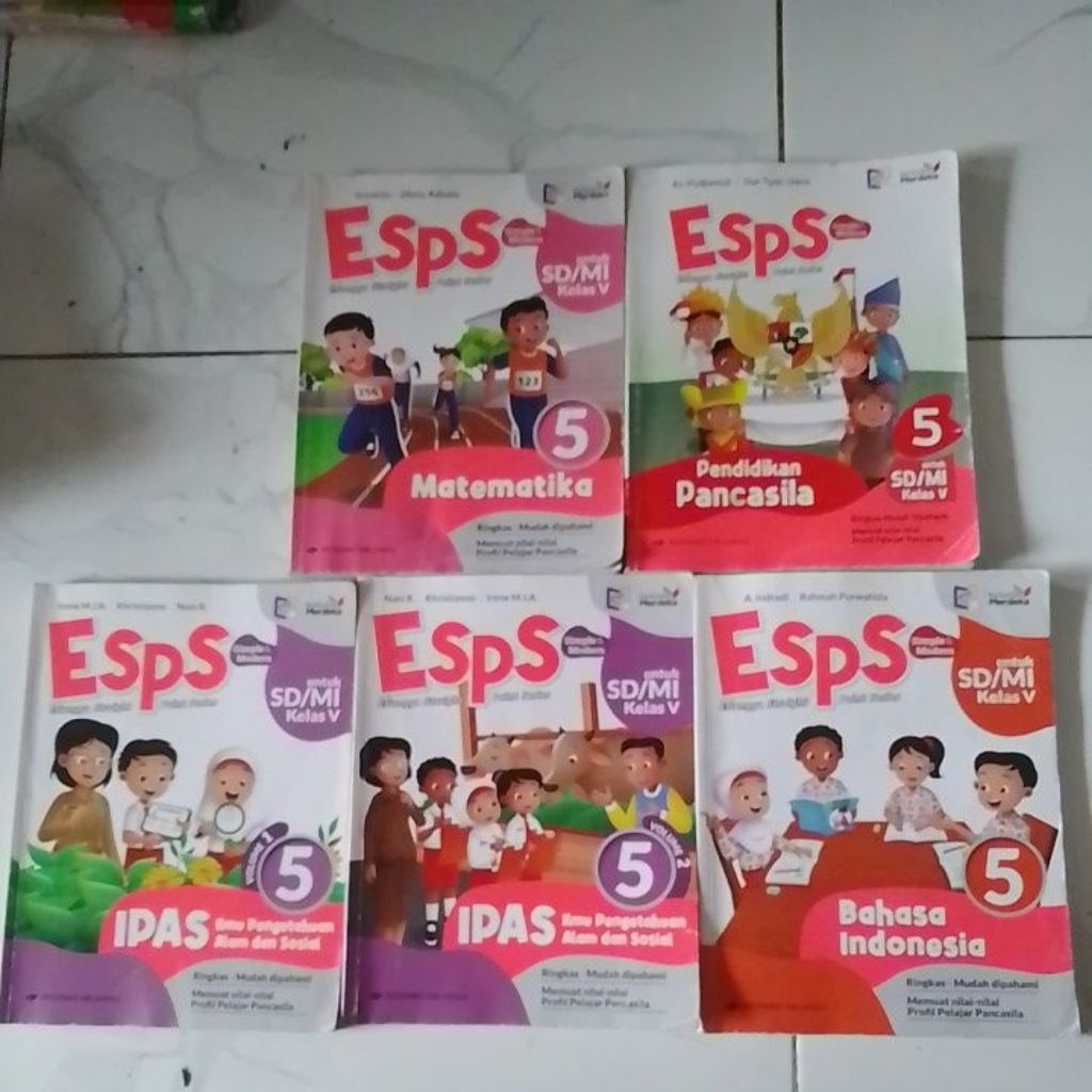 Jual ESPS SD/MI KELAS 5 ESPS MATEMATIKA, IPAS VOLUME I, 2 PANCASILA, BAHASA INDONESIA,SENI RUPA ...