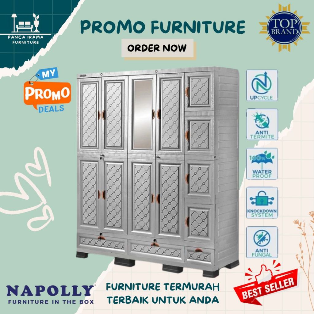 Jual Lemari Plastik Pakaian Jumbo Napolly MIDICAB – Anti Rayap ...