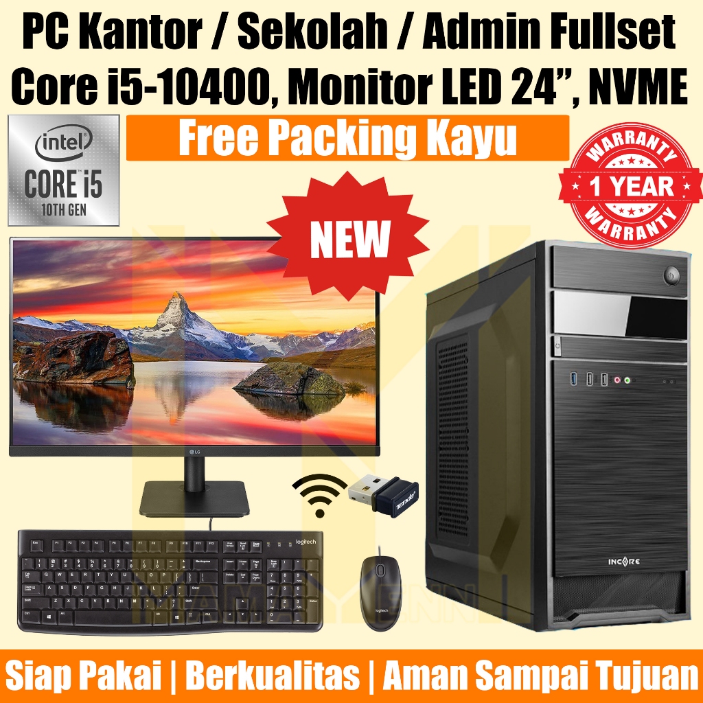 Jual PC Kantor Core i5 10400 16GB DDR4 NVMe /Komputer/CPU Rakitan Gen 10 Office/Sekolah/Live ...