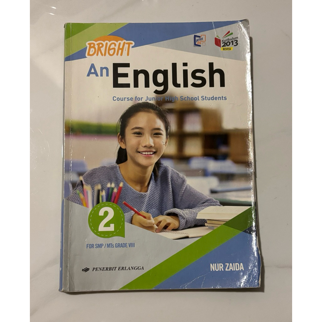 Jual Buku Bahasa Inggris Bright An English kelas 8 Penerbit Erlangga [BACA DESC] | Shopee Indonesia