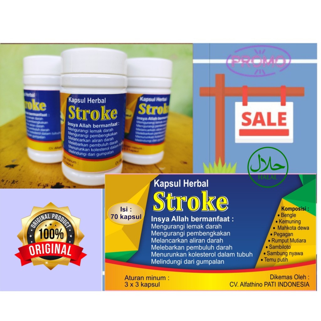 Jual OBAT STROKE I KAPSUL HERBAL STROKE I SOLUSI STROKE isi 70 kapsul ...