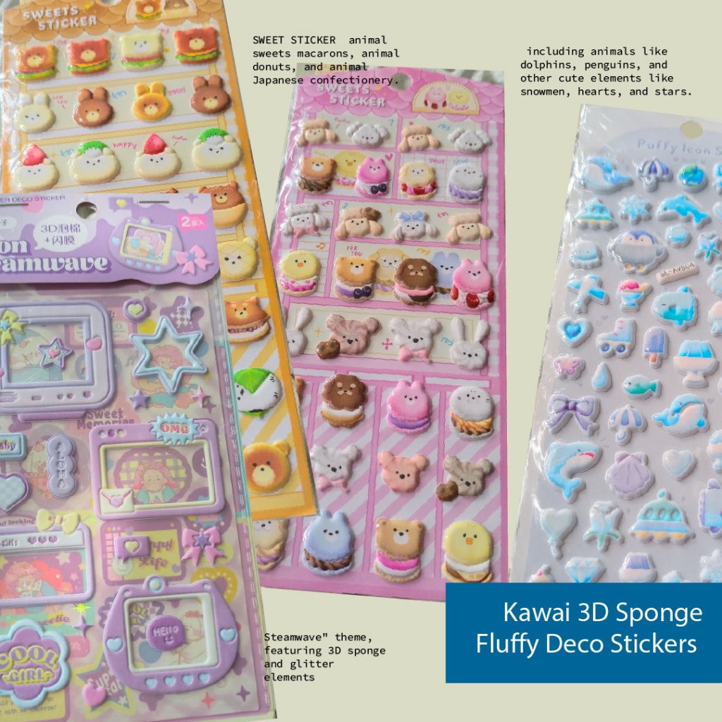 Jual KKV 3D Sponge Fluffy Sticker Steamwave , Sweet Animal & desert ...