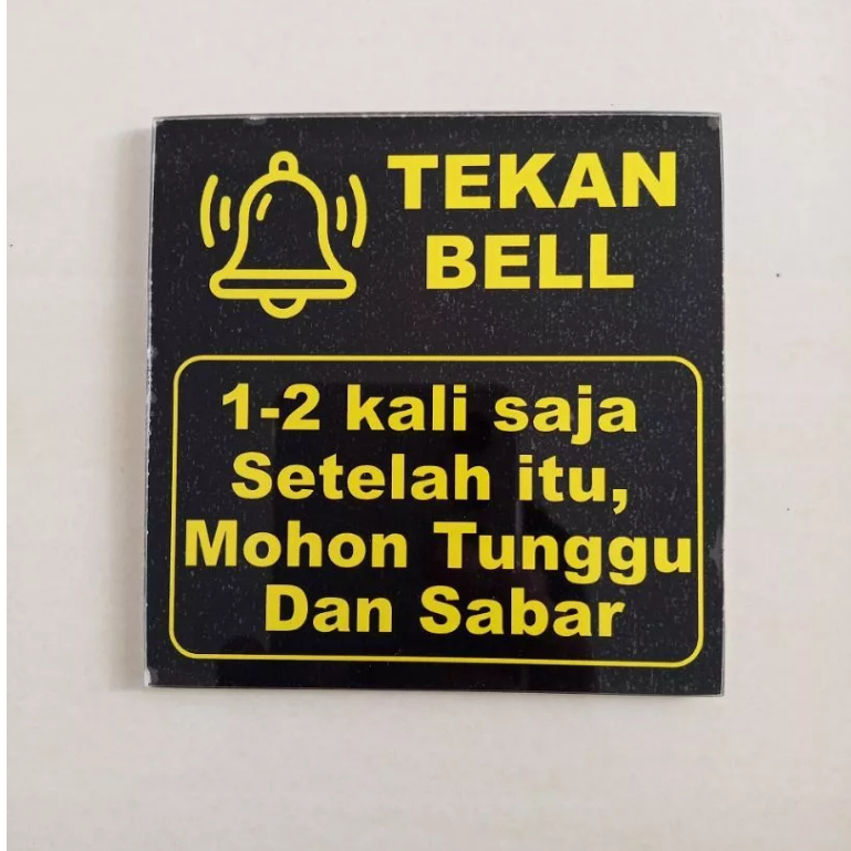 Jual (7 cm) Sign Board Bell Rumah / Papan Tanda Bell Akrilik Outdoor ...