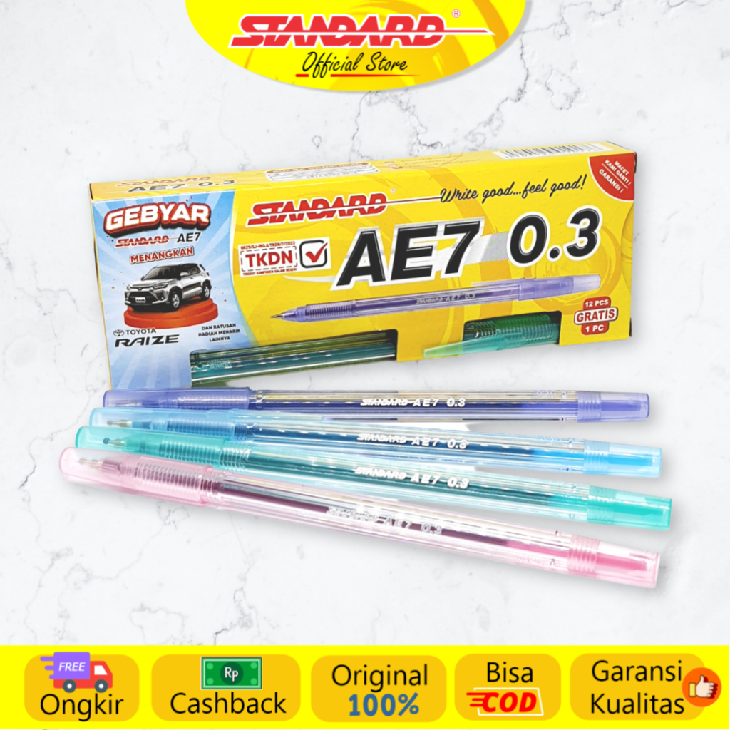 Jual Standard - Pulpen AE7 0.3 / Lusin ( Alat Tulis / Pen / Ballpoint ...