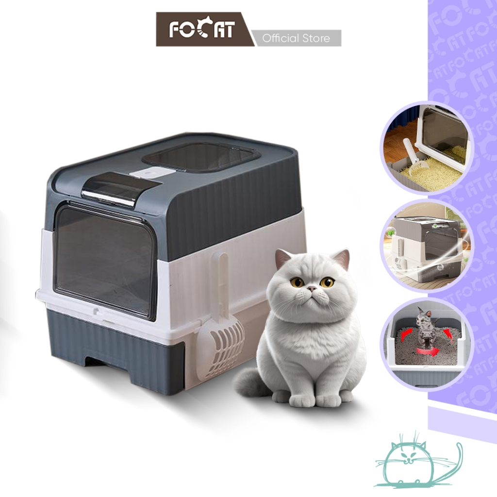 Jual FOCAT Pet Litter Box Kucing Tertutup M30 Cat Litter Box / Bak ...