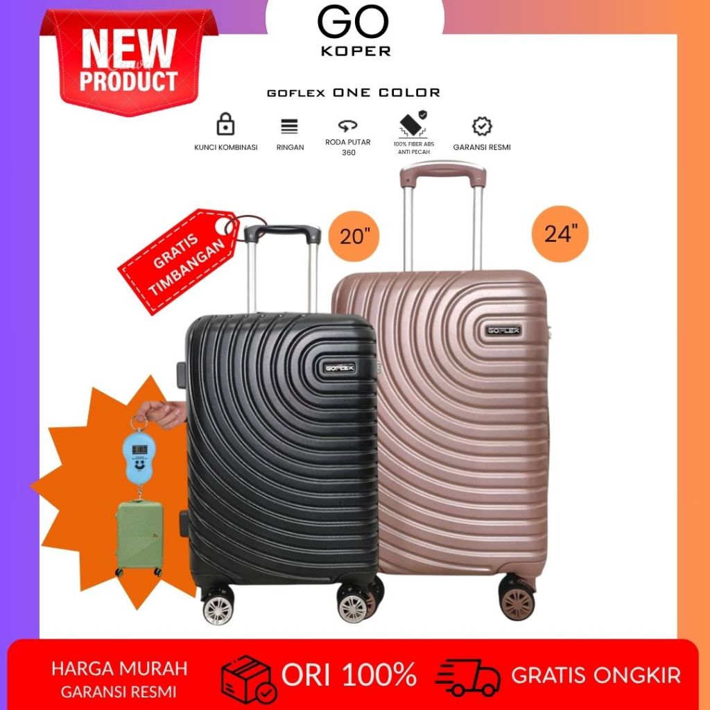 Jual KOPER TRAVEL 20 INCH 24 INCH Koper Kabin Premium Fiber ABS ANTI ...