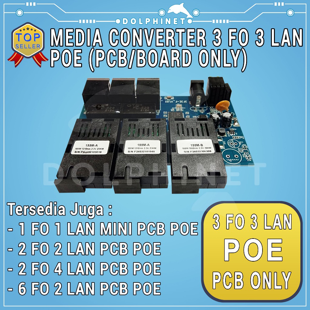 Jual Support POE 3F3E AAB ABB Port Fiber Optik PCB Board Single Mode 5V ...