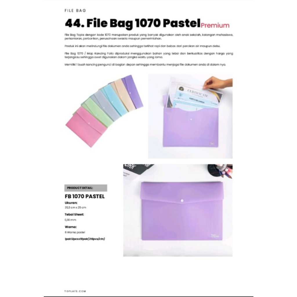 Jual map kancing topla warna pastel kode 1070( bahan biasa ga tebal ...