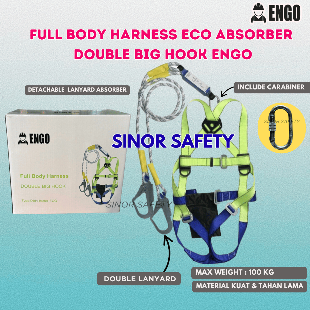 Jual Full Body Harness ENGO ECO ABSORBER Double Big Hook | Shopee Indonesia