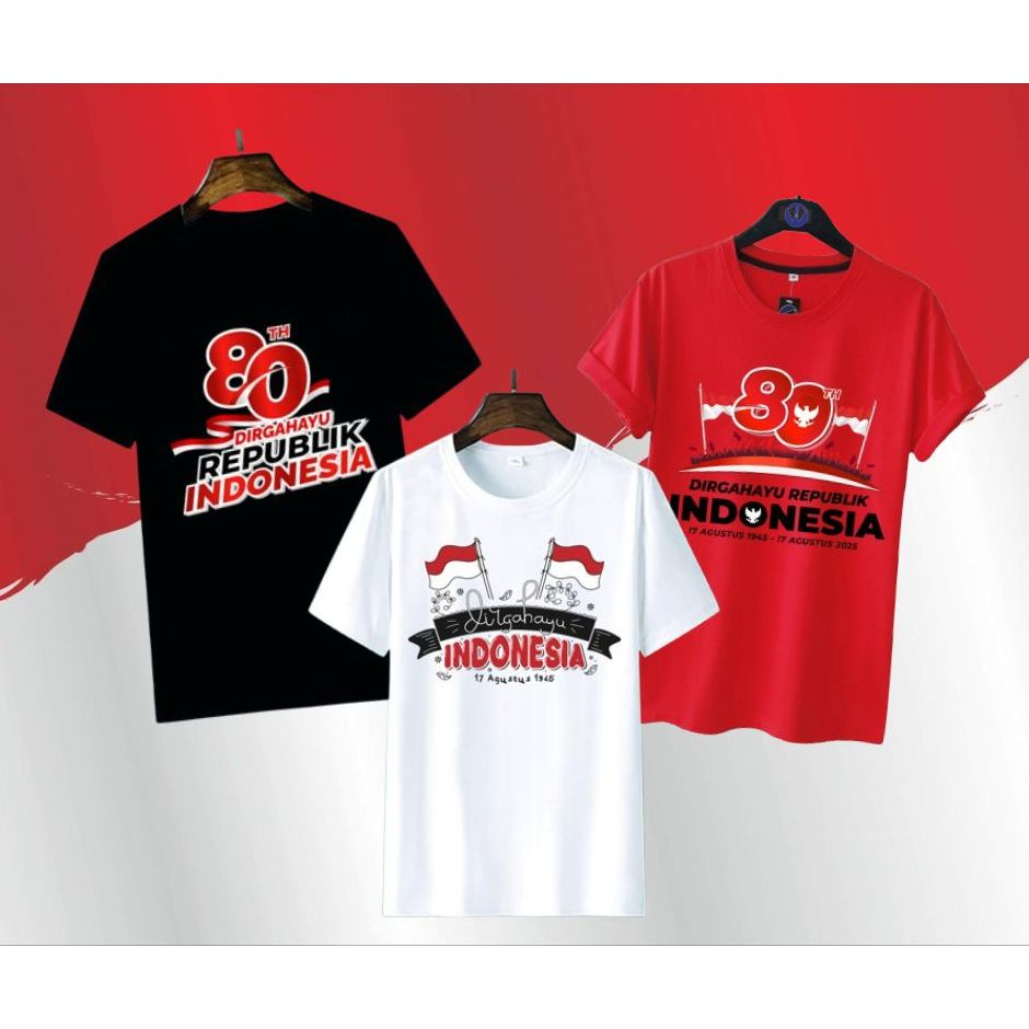 Jual baju seragam 17 AGUSTUS INDONESIA Kaos Cowok Cewek DIRGAHAYU Kemerdekaan hut RI Tshirt Anak ...