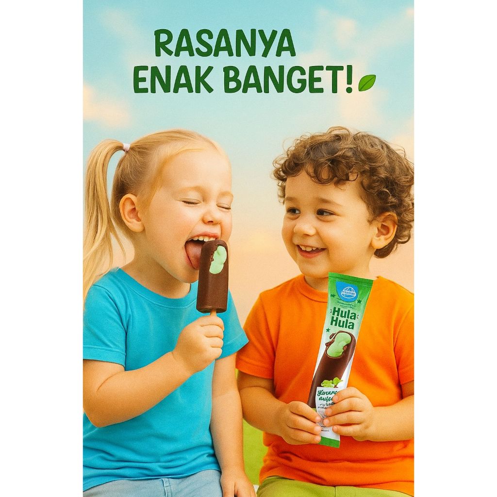 Jual Es Krim Campina Stick Hula hula kacang hijau 45ml Es cream stik ...
