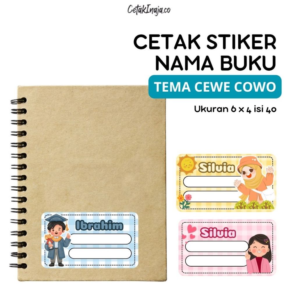 Jual Sticker Mata Pelajaran Nama Buku Custom Isi 40pcs / Stiker Anak ...