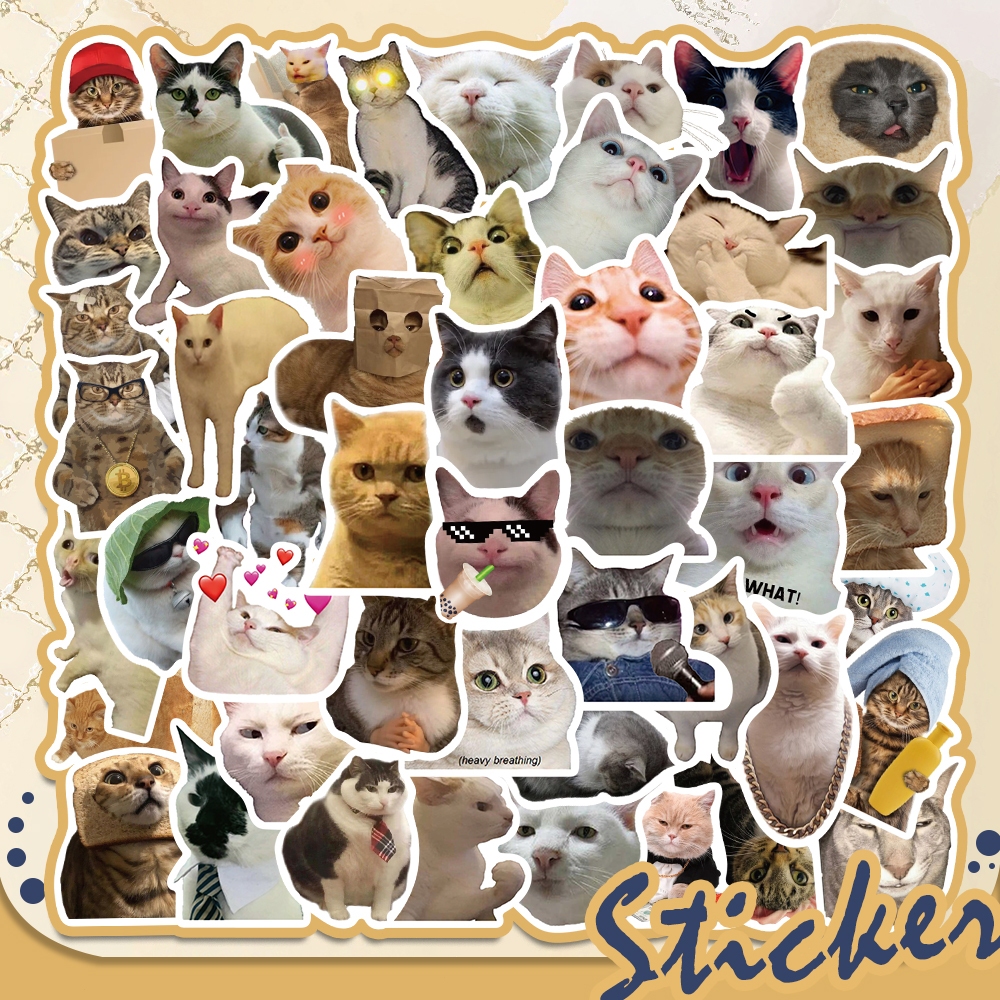 Jual Lucu 50PCS Paket emotikon kucing DIY Stiker Tahan Air Cocok untuk ...