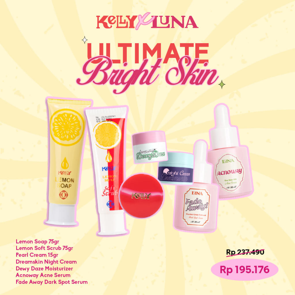 Jual Kelly x Luna Bright Skin Full Package (Kelly Paket Glowing + Night ...
