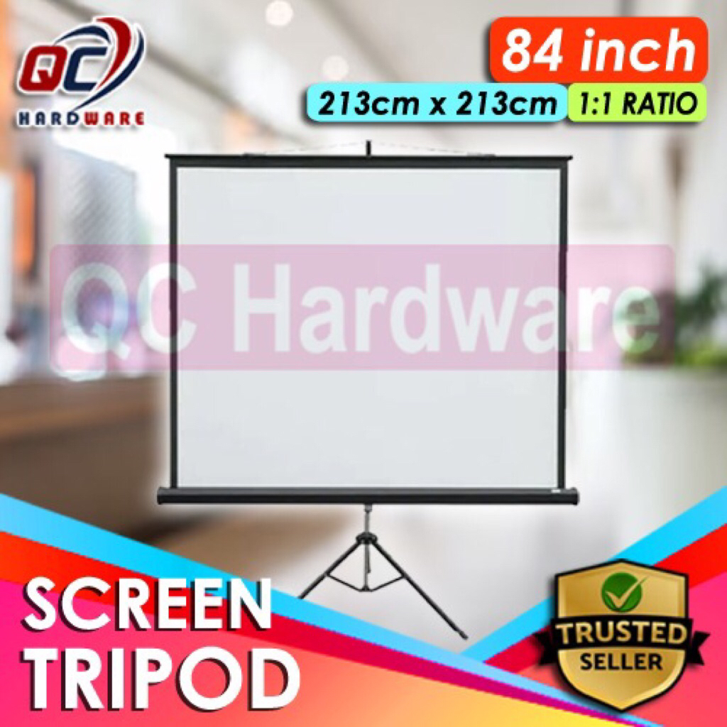 Jual Layar Proyektor Tripod 84 inch Rasio 1:1 - Screen Projector Pakai ...