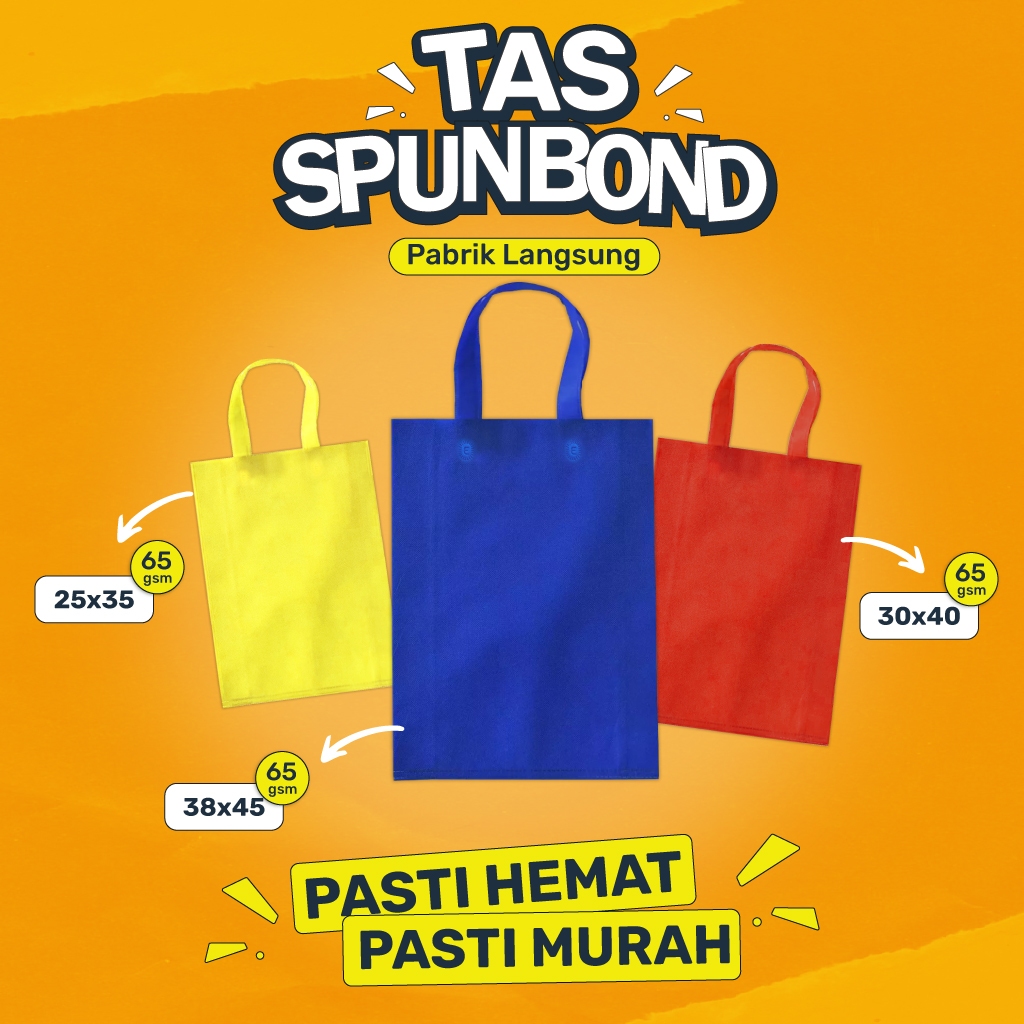 Jual Tas Spunbond Size 25x35x8 Cm Goodie Bag Kantong Belanja (ISI 12 PCS-HLS25) | Shopee Indonesia