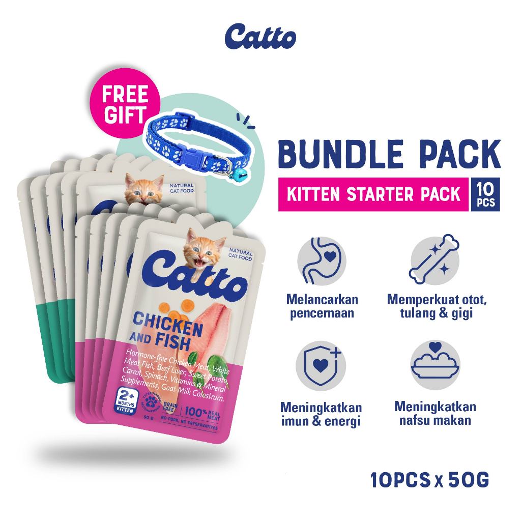 Jual Catto Cat Food - Kitten Starter Pack Bundle 50gr x 10 pcs ...
