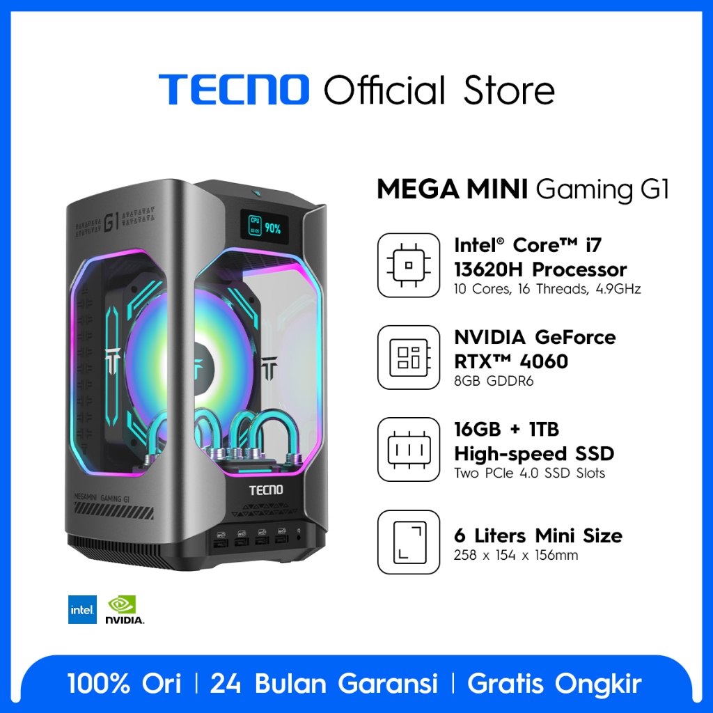 Jual TECNO MEGA MINI Gaming G1 i7 - 13620H | Shopee Indonesia