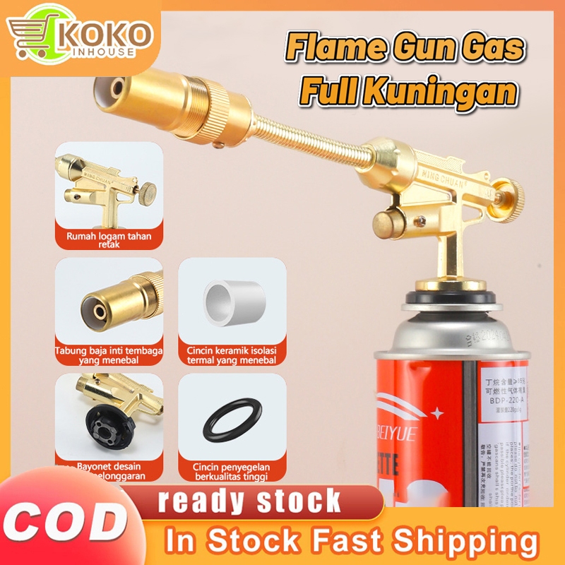 Jual Flame Gun Gas Torch Blow Full Kuningan Portable Gas Torch BBQ Alat ...