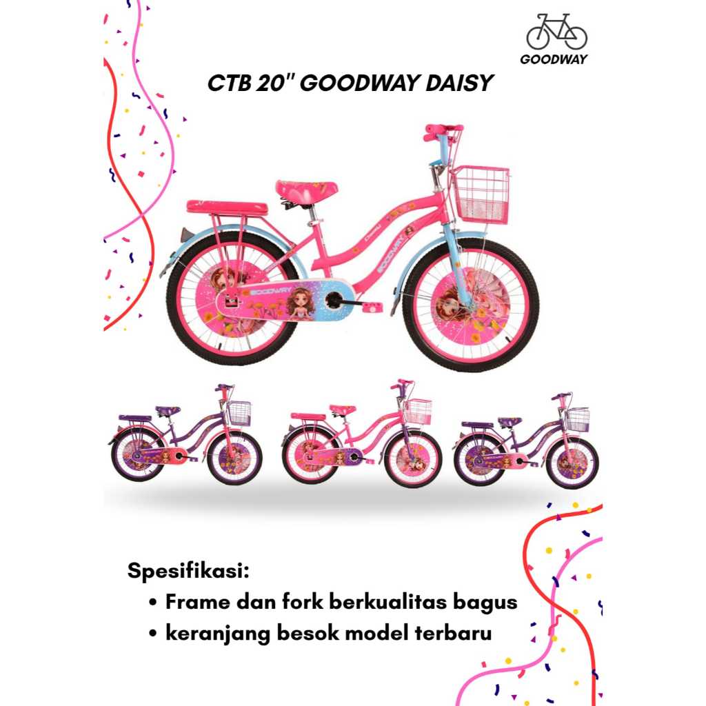 Jual SEPEDA ANAK MINI GOODWAY DAISY CANTIK WARNANYA X LISELLA BATANG ...