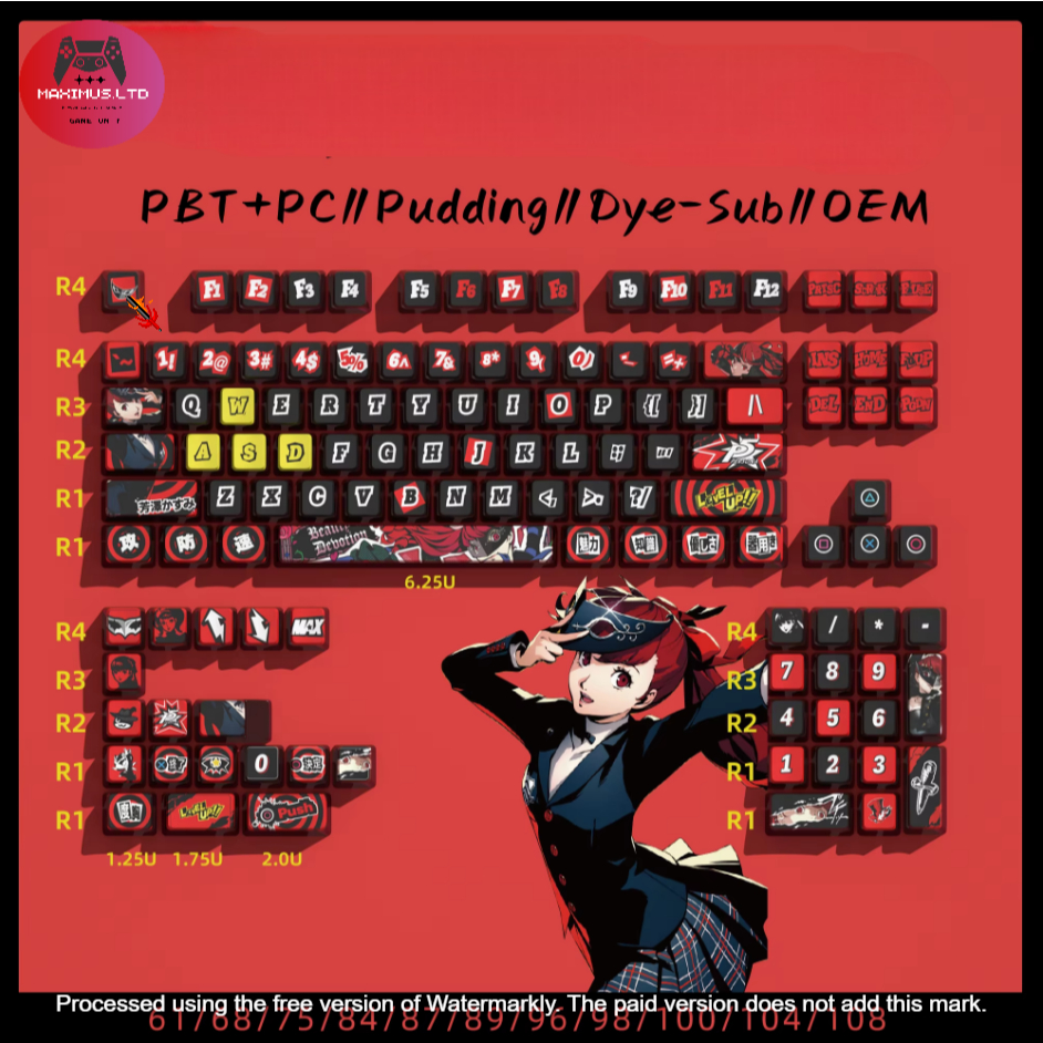 Jual Keycaps OEM Profile PBT+PC Pudding Keycaps Dye-Sub For Mechanical ...