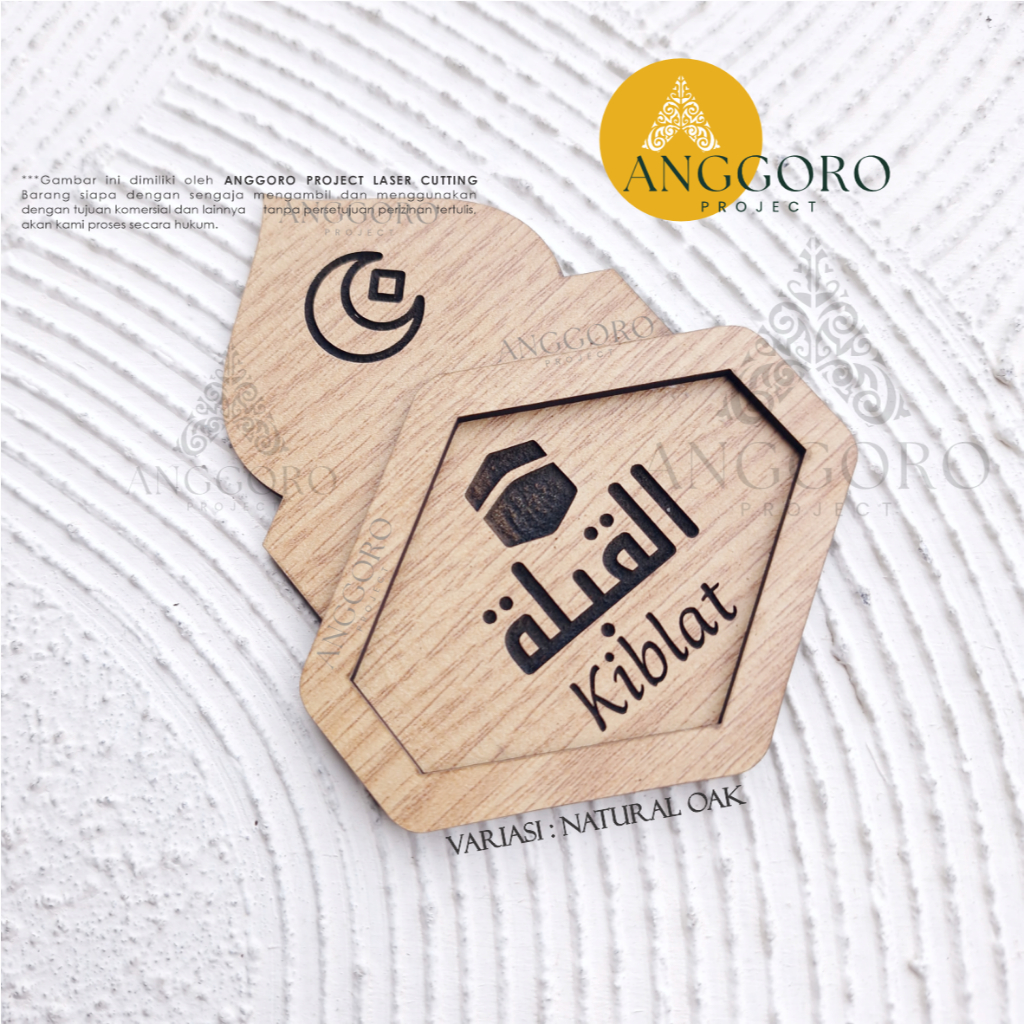 Jual Penunjuk Arah Kiblat Kayu / Sign Board Kiblat Signage / Arah ...
