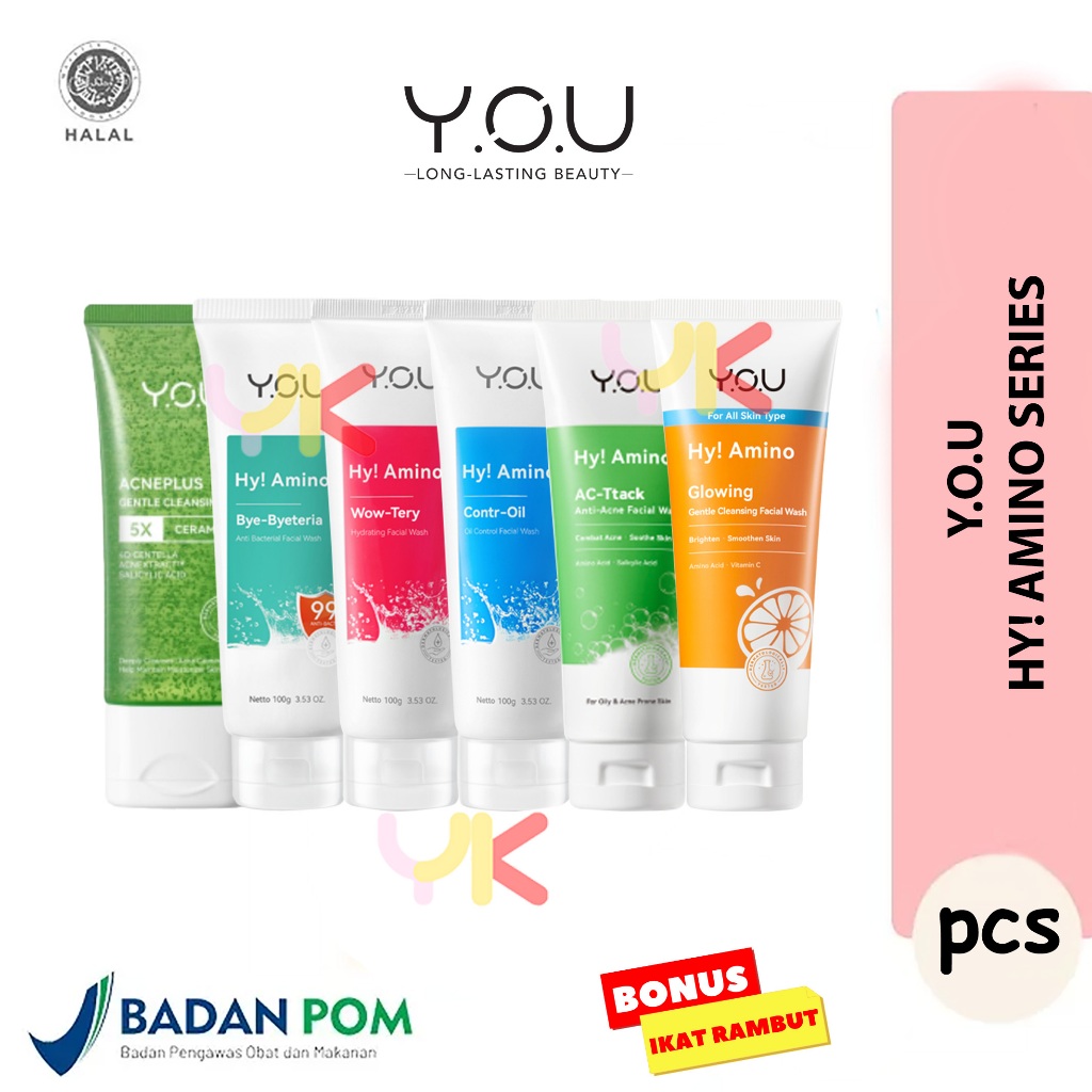 Jual You Hy Amino Facial Wash | Anti Acne | Oil Control | Brightening ...