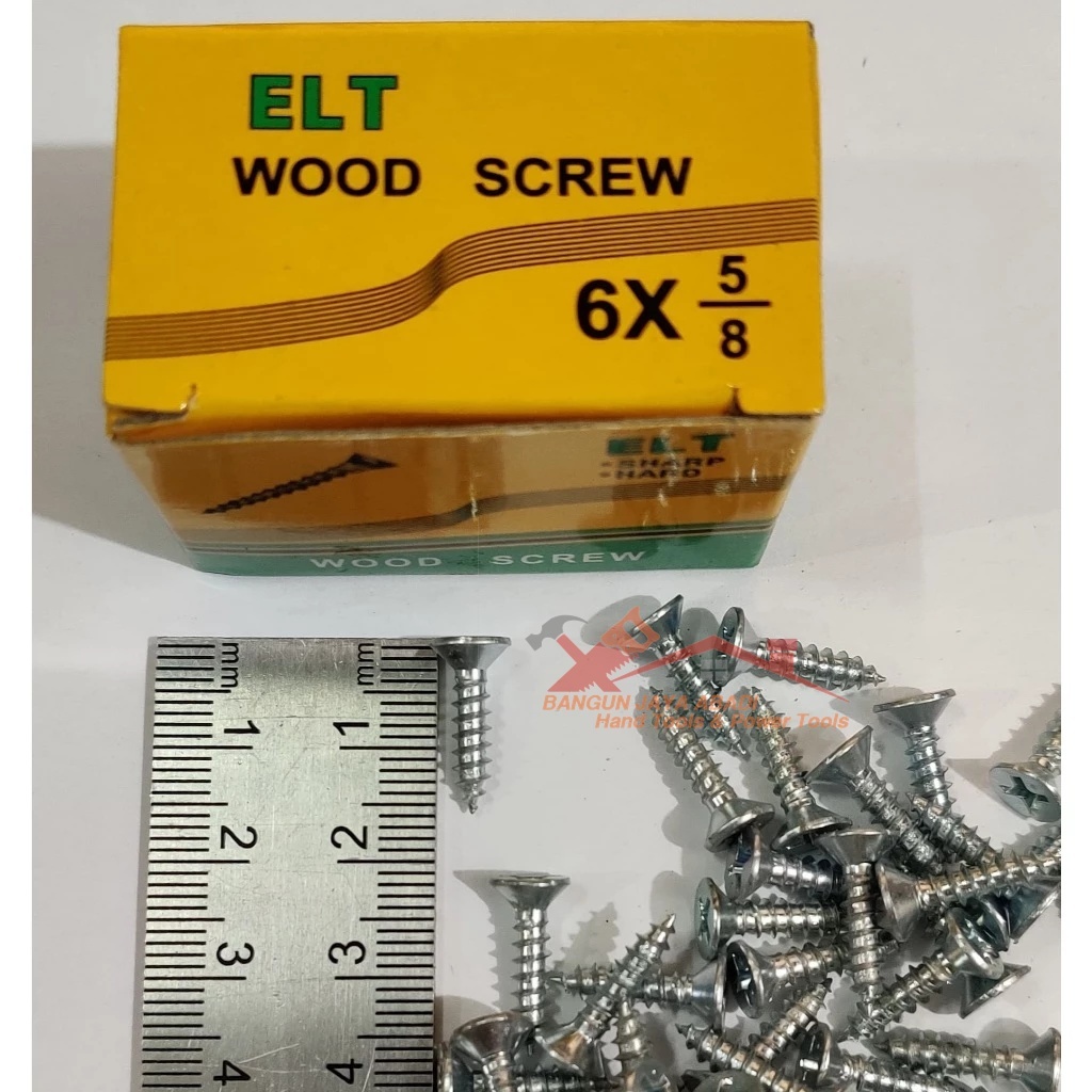Jual BJ SEKRUP KAYU 5/8" X 6MM / WOOD SCREW / TAPING SKRUP TAPPING SCREW BAGUS AWET TAHAN LAMA ...