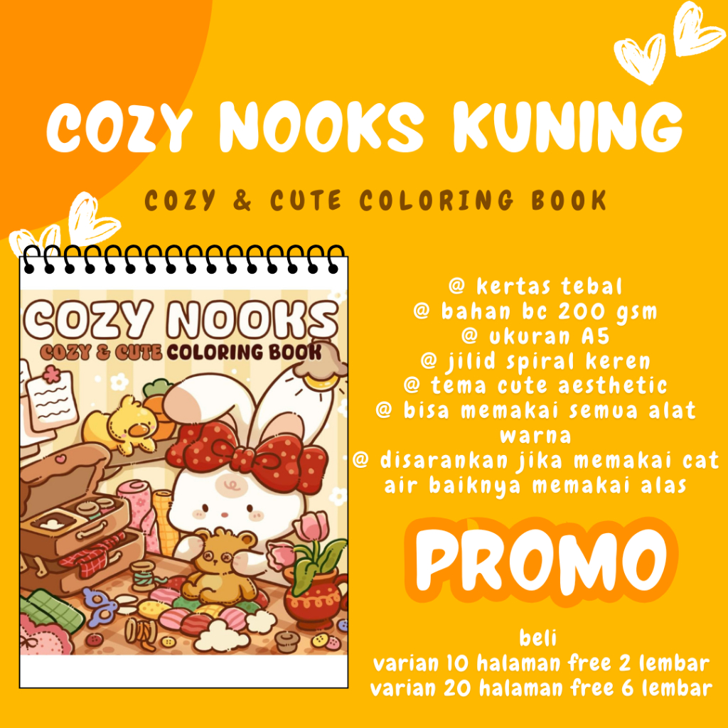 Jual Cozy Nooks Kuning Coloring Book Buku Mewarnai Anak Remaja Dewasa ...
