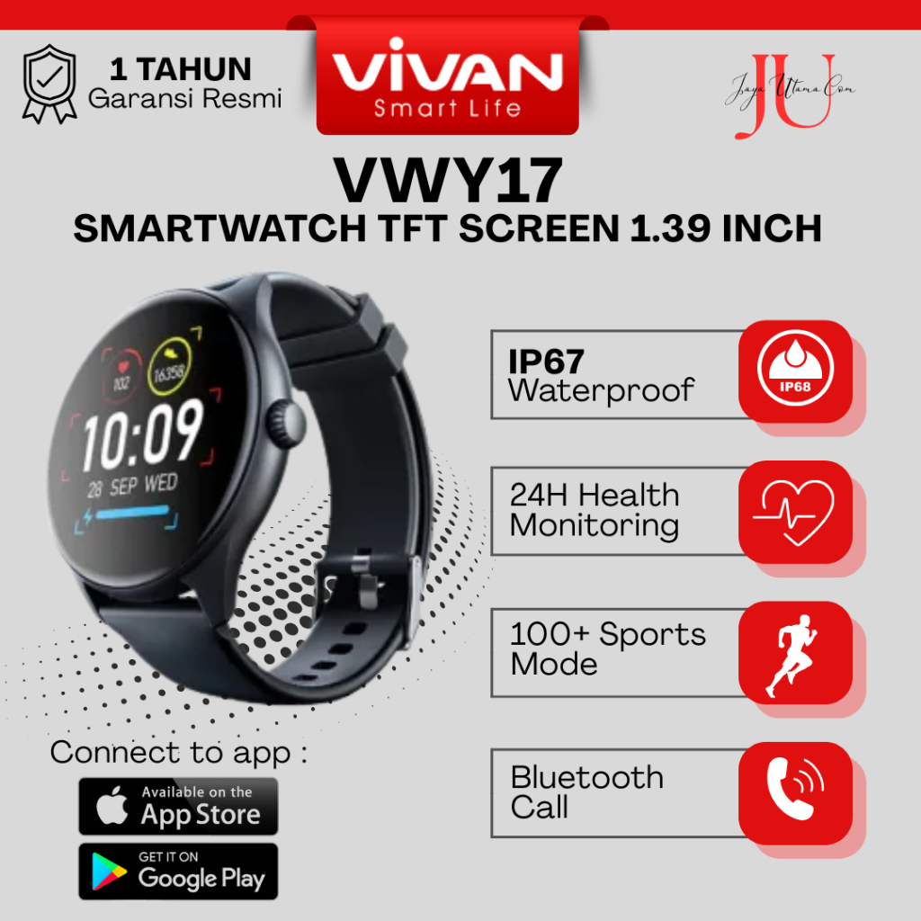 Jual Vivan VWY17 Smartwatch Pemantau Kesehatan Original Jam Tangan ...
