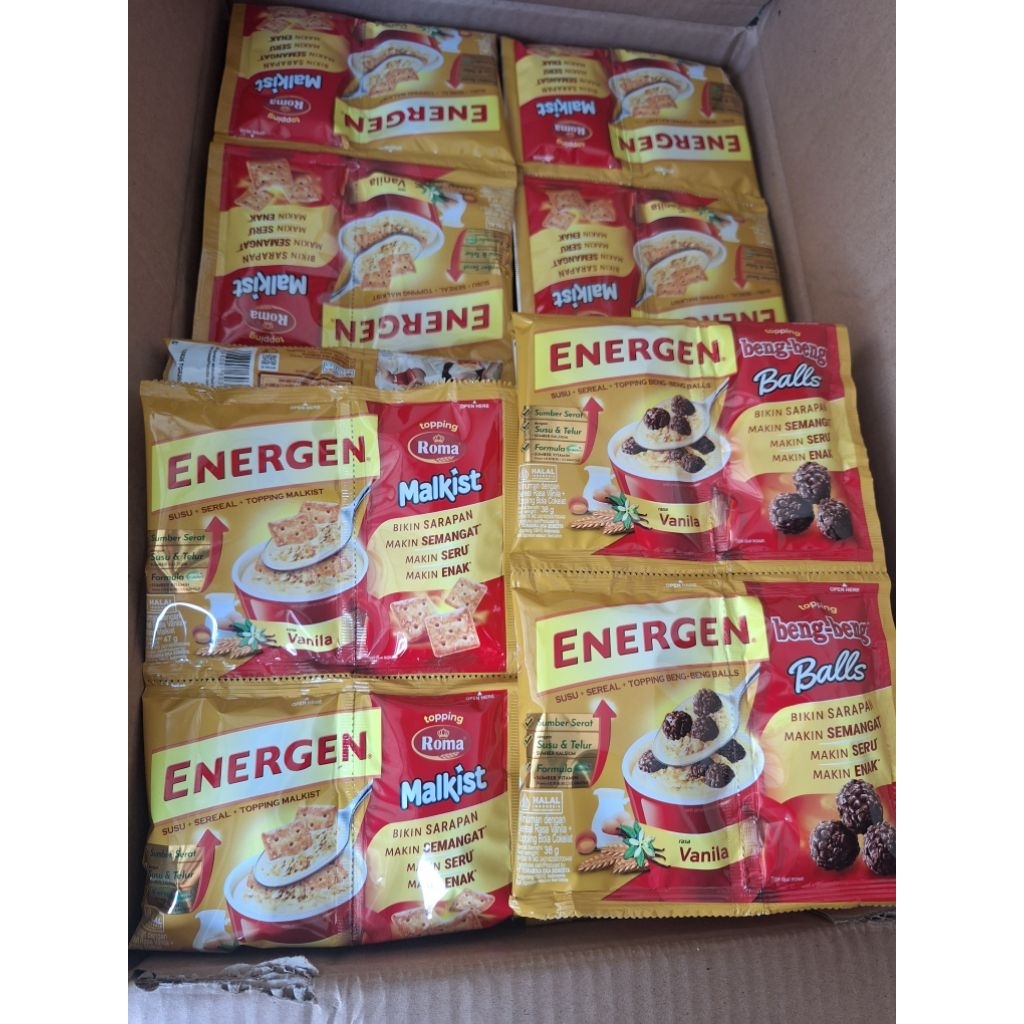 Jual Energen Susu Sereal Vanilla Topping (1renceng isi 10pcs) | Shopee ...