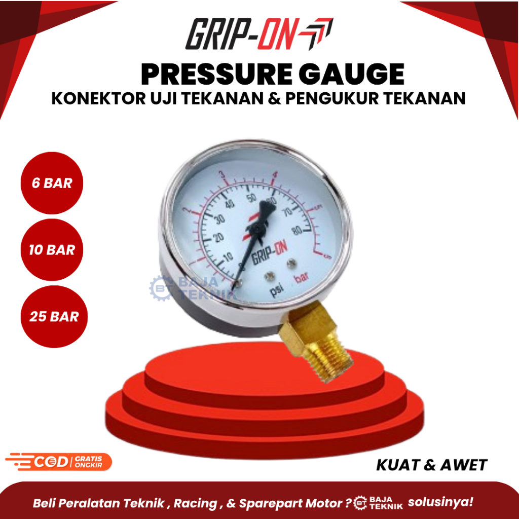 Jual GRIP-ON PRESSURE GAUGE 6 BAR , 10 BAR , 25 BAR | KONEKTOR UJI ...