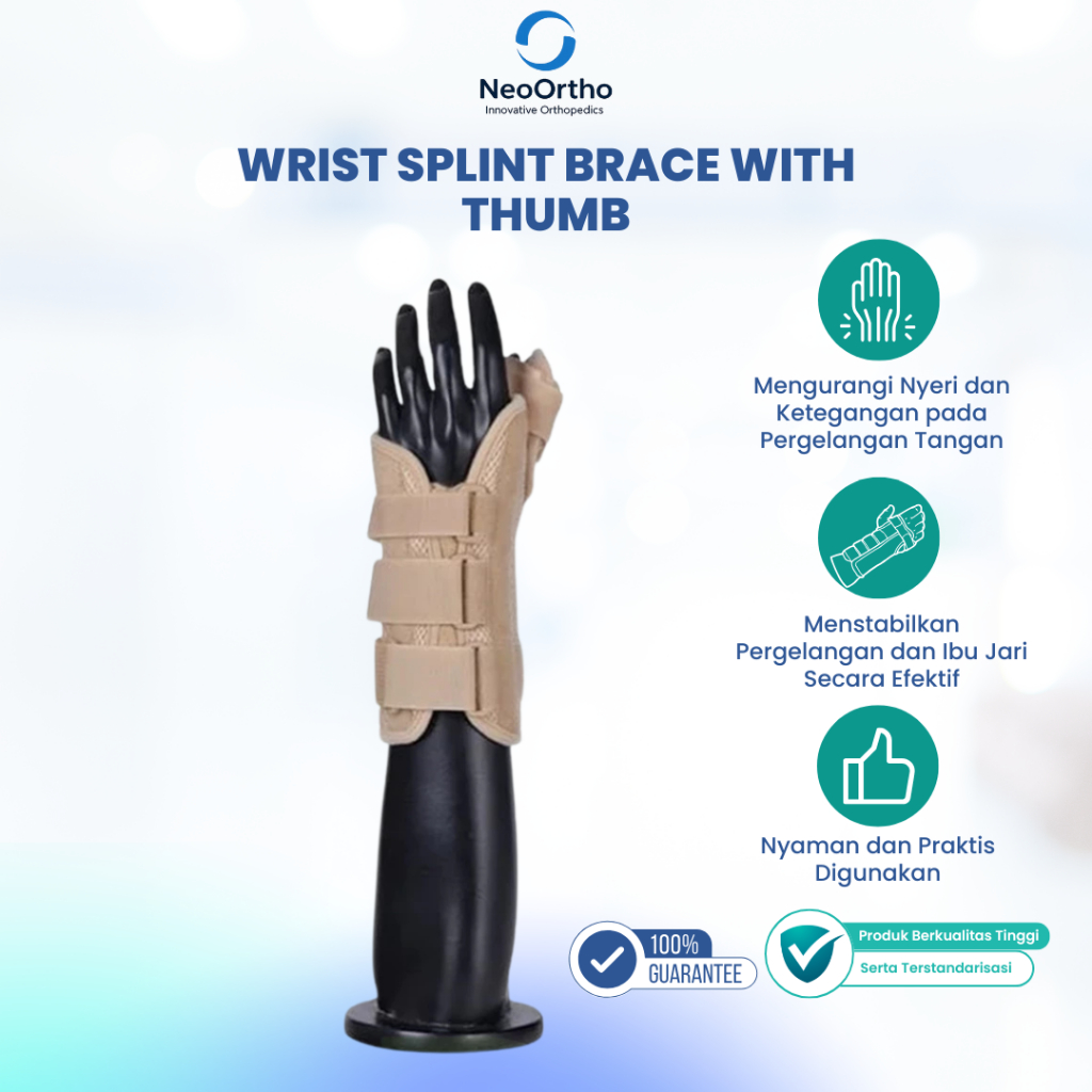 Jual Wrist Splint Brace with Thumb Support Penyanggga Belat Pergelangan ...