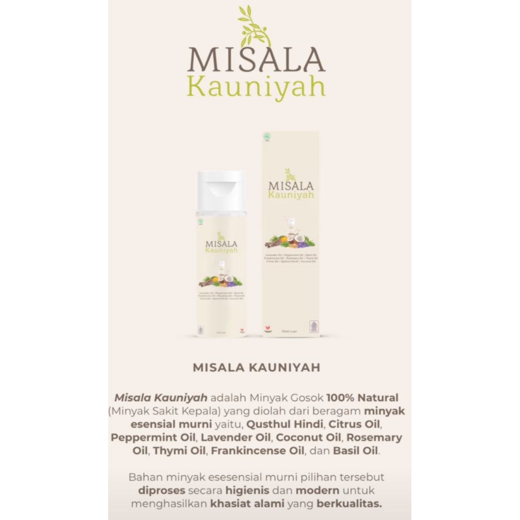 Jual Misala Kauniyah (Minyak Angin atau Minyak Gosok 100% Natural) by ...
