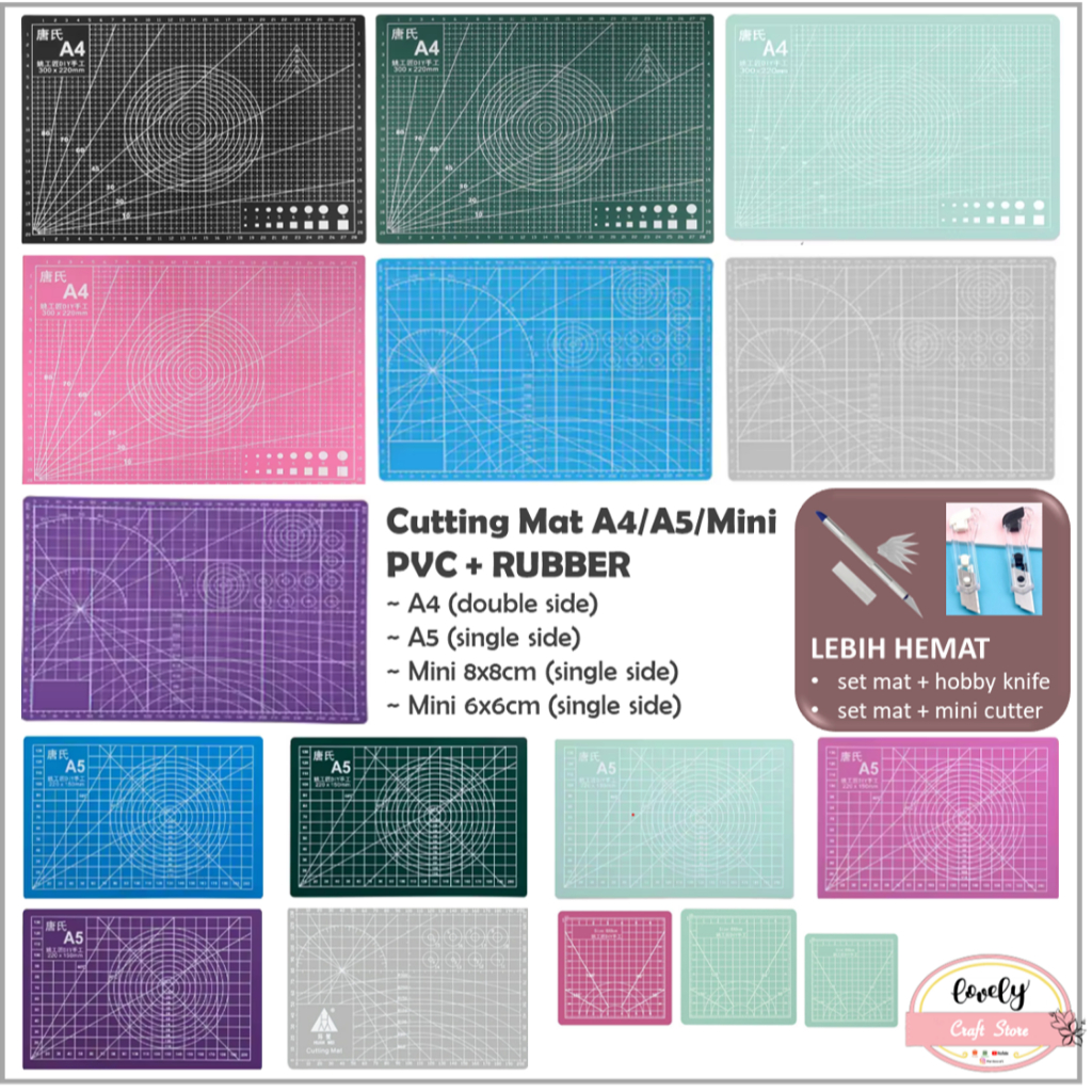 Jual LovelyCraftStore | LEBIH HEMAT Set Cutting Mat + Mini Cutter ...
