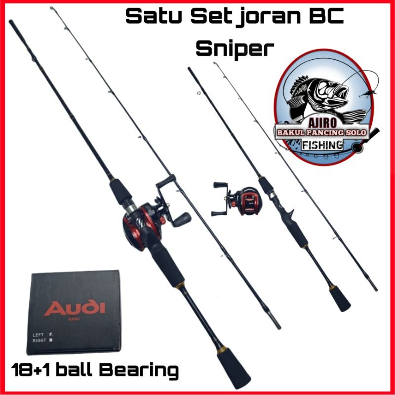 Jual satu set joran pancing bc baitcasting kuat 10 kg fiber solid murah ajiro 150 165 180 198 ...