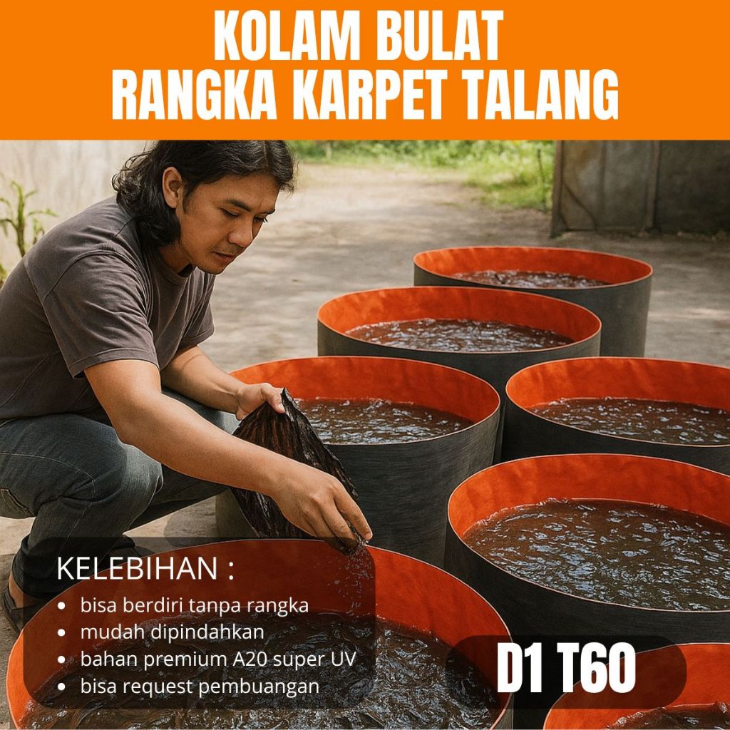 Jual Terpal Kolam A20 D1 T60 Rangka Karpet Talang Bisa Berdiri Tanpa ...