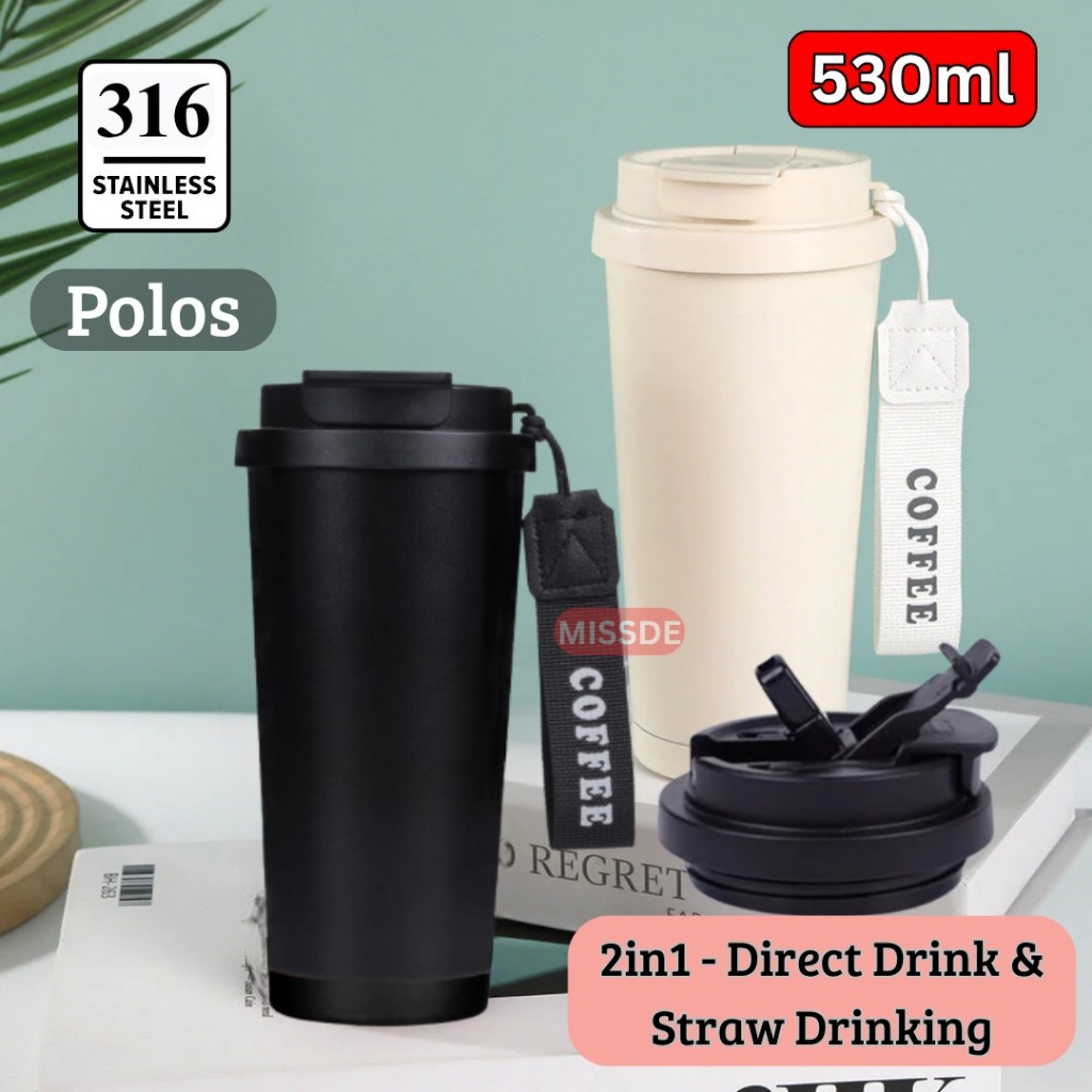 Jual Tumbler Mug 2in1 Stainless Steel 530ml Tahan Panas Dingin / Gelas ...