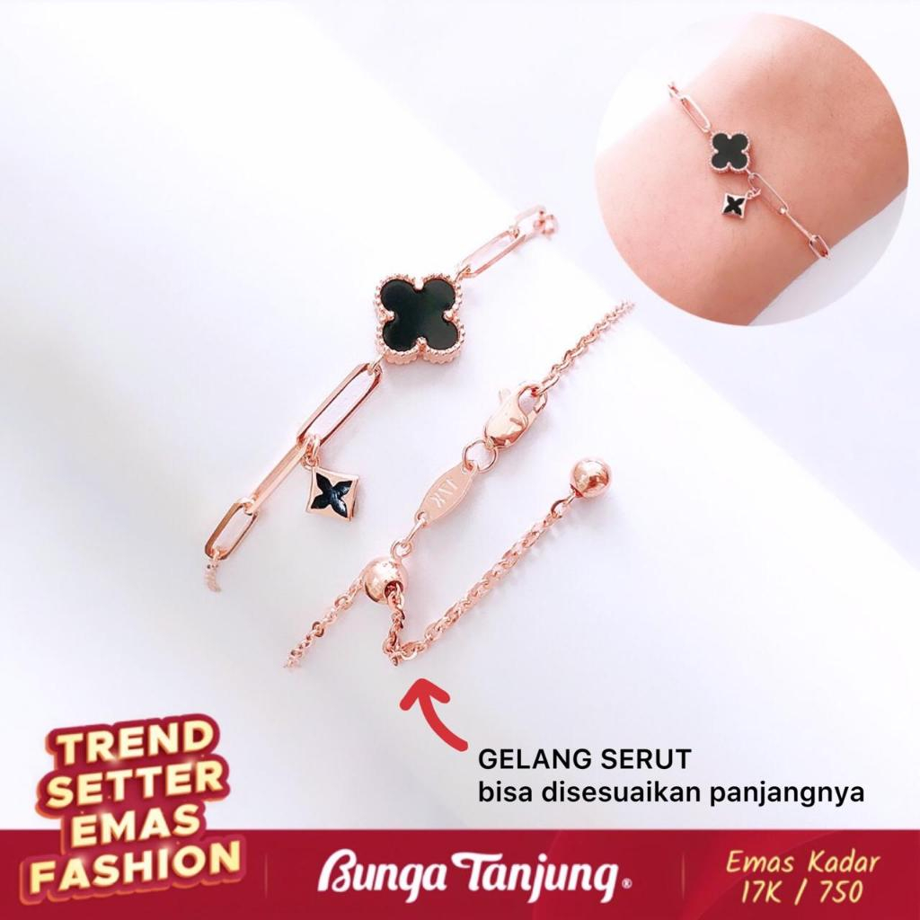 Jual GELANG SERUT PAPERCLIP CLOVER - EMAS 17K - BUNGA TANJUNG GOLD ...