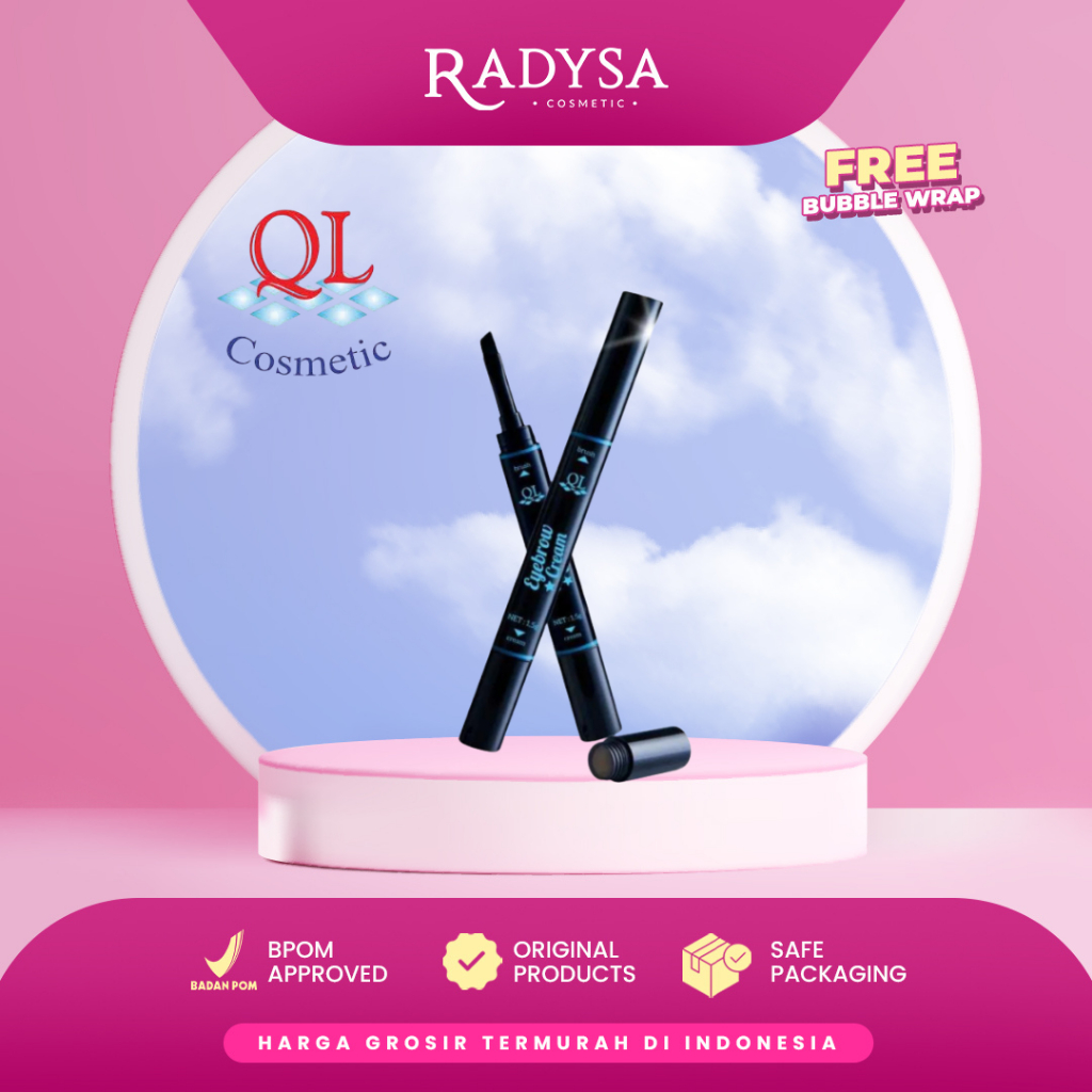 Jual 𝐑𝐀𝐃𝐘𝐒𝐀 - QL Cosmetic Eyebrow Cream Waterproof Dark Brown 1.5 gr ...