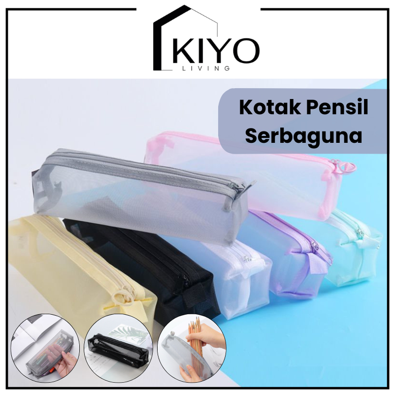 Jual KIYO Kotak Pensil Nylon Transparan / Tempat Stationery Jaring ...