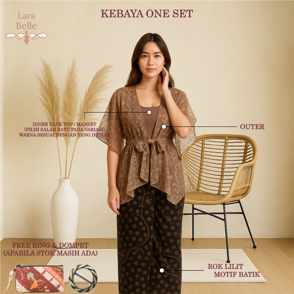 Jual Lara Belle - Kebaya Wanita Brukat Pakaian Satu Set Wisuda ...