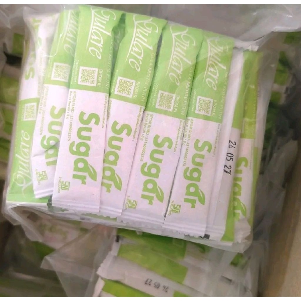 Jual Gulare White Sugar Stick 1 pak isi 100x8gr Gula Pasir Putih Sachet ...