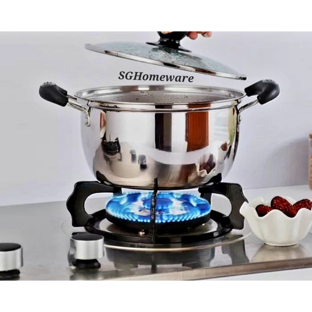 Jual Panci kuah Soup pot Panci sop subron stainless ttp kaca 20 22 24 ...