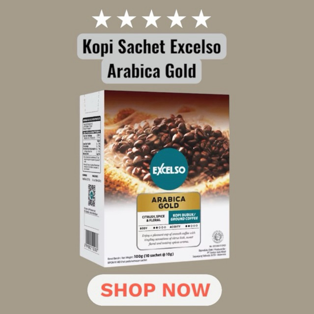 Jual Kopi Sachet Excelso Arabica Gold- Saving Box Excelso 100g | Shopee ...