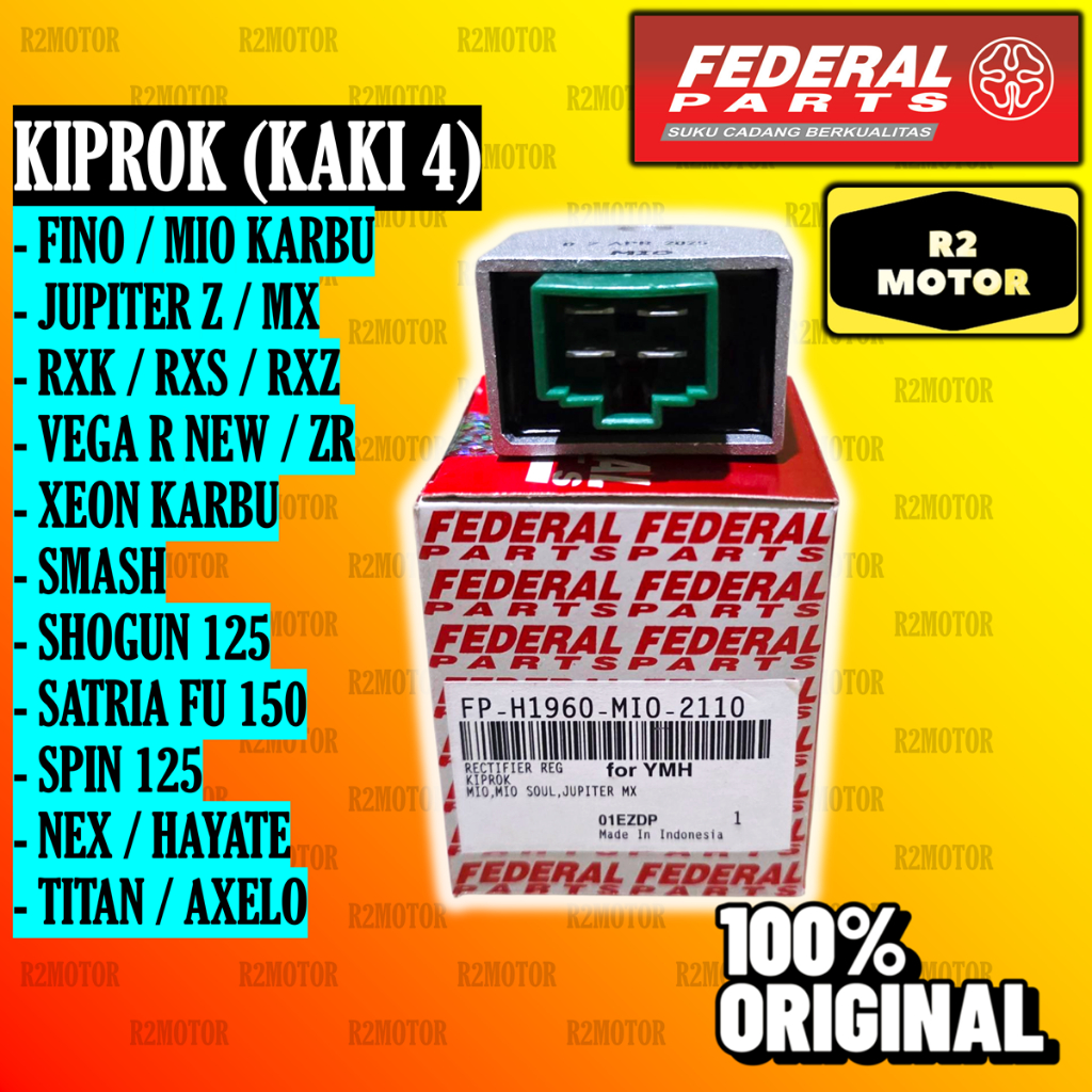 Jual FP KIPROK KAKI 4 2P2 5TL FEDERAL FINO MIO JUPITER Z BURHAN 115 ...